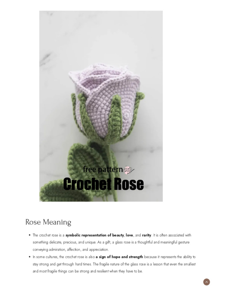 Crochet 3D Rose Free Pattern - Hookok | PDF