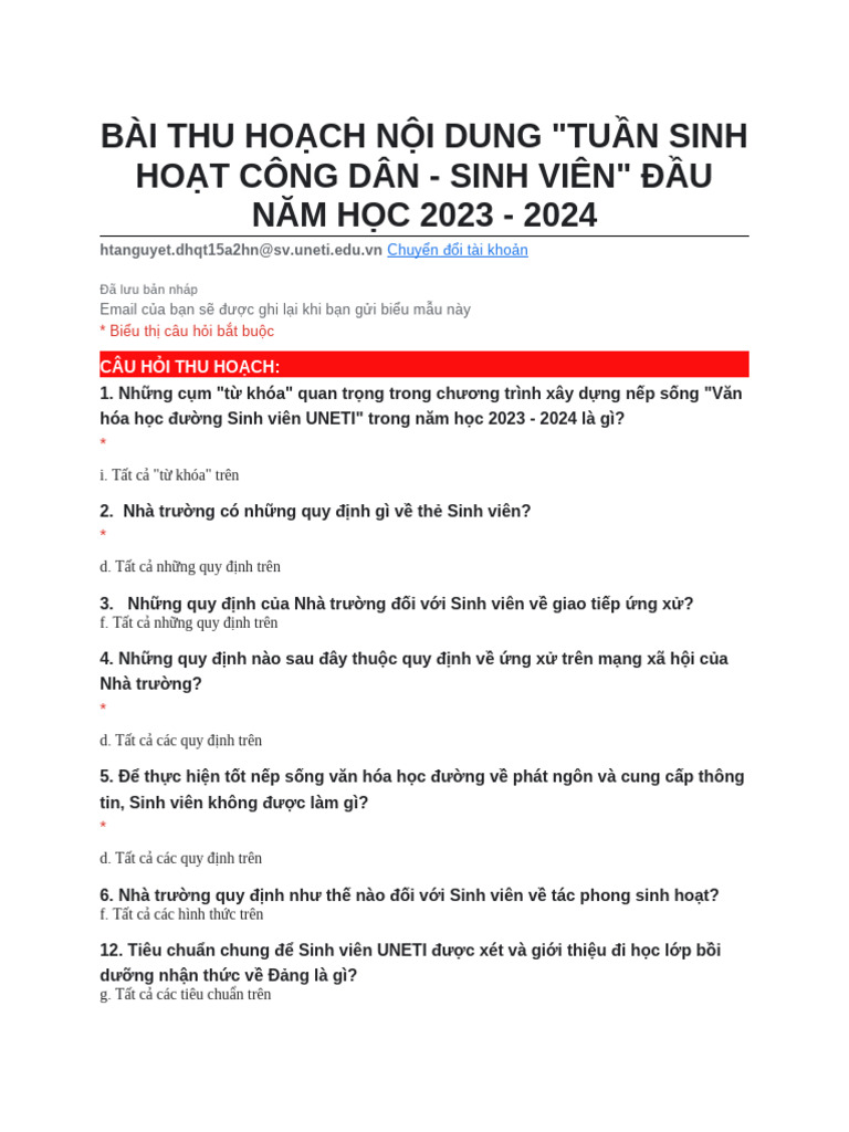 Đa BÀI THU HO CH | PDF