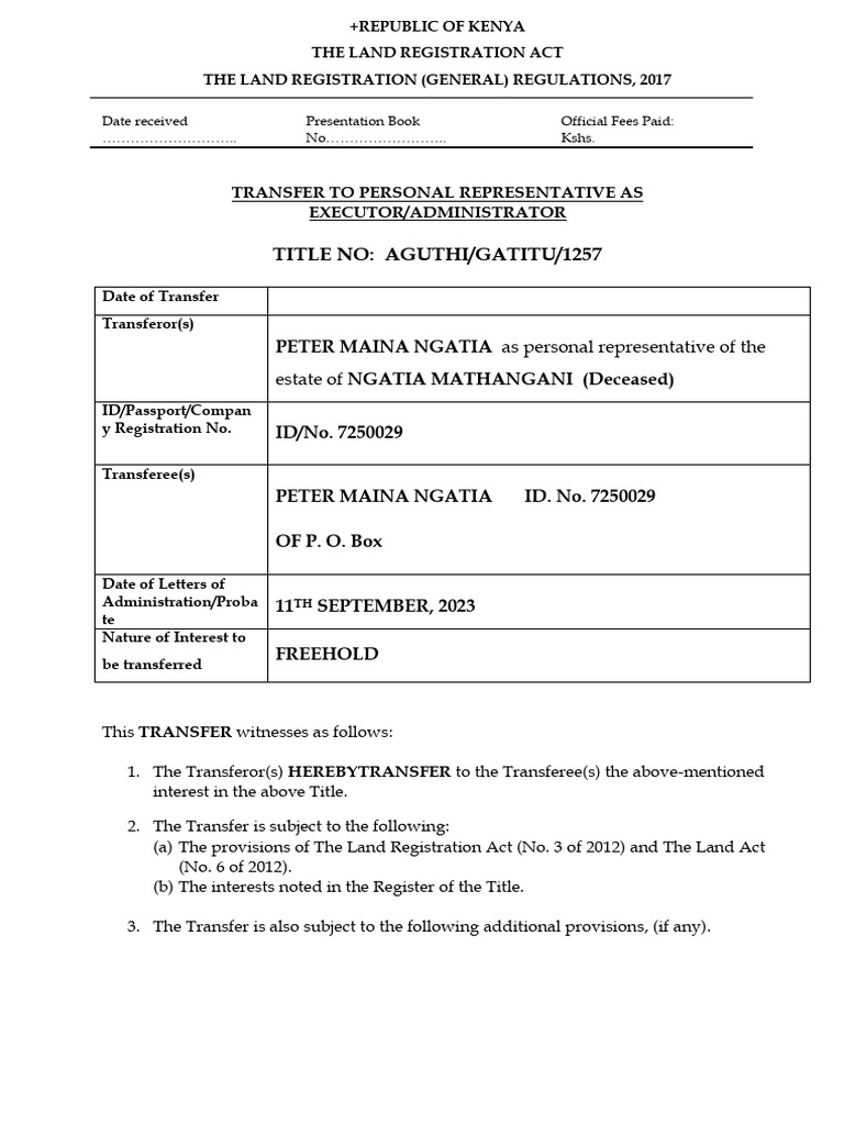 LR 39 Peter Maina Ngatia | PDF | Land Law | Document