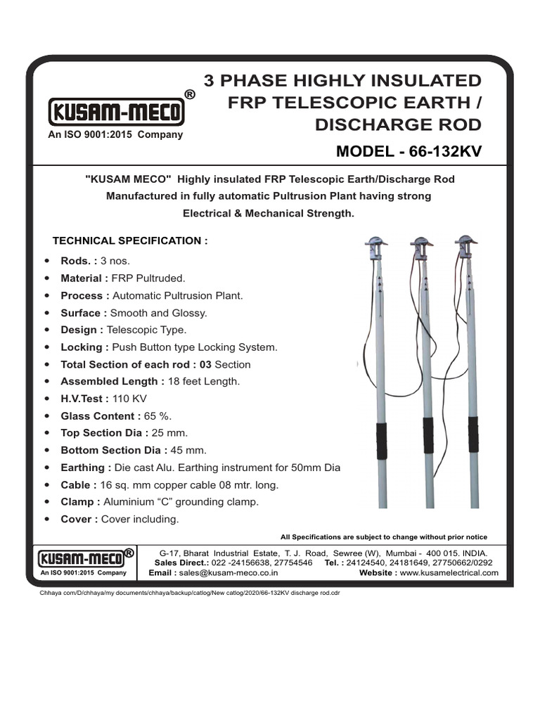 Discharge Rod 66-132kv 3 Phase | PDF