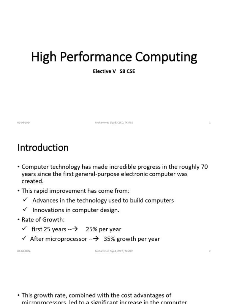 HPC PPT-1 | PDF