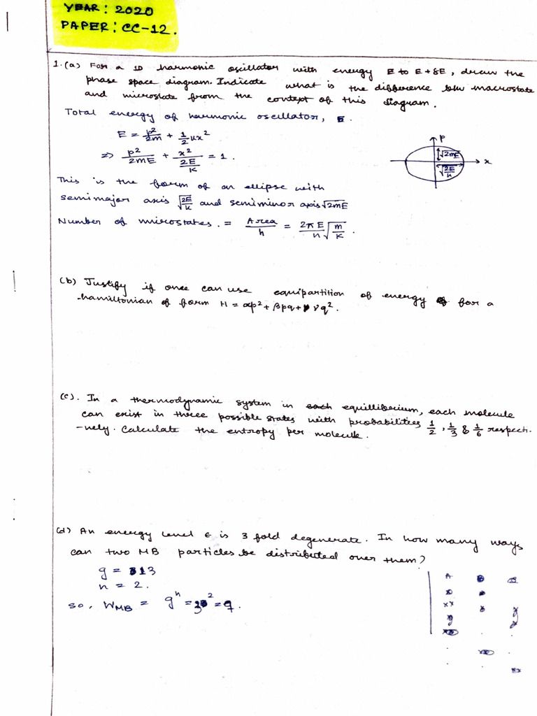 Stat Mech - 2020 | PDF