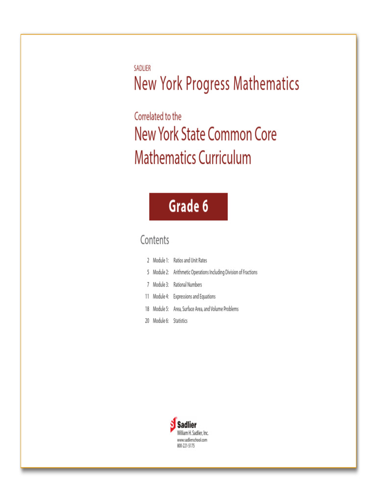 Gr6 Sadlier NY Progress Correlation Guide | PDF