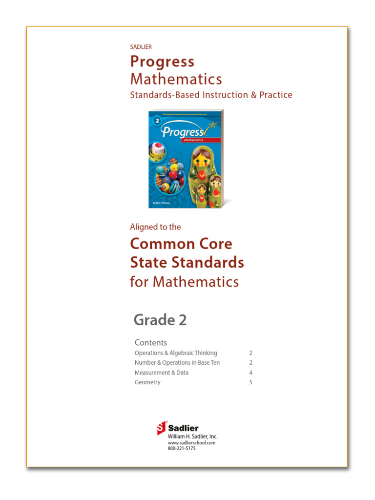 Gr2 Progress Math-CCSS Correlation | PDF