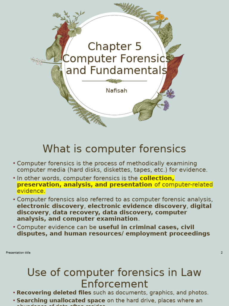 Chapter 5 Introduction To Computer Forensics | PDF