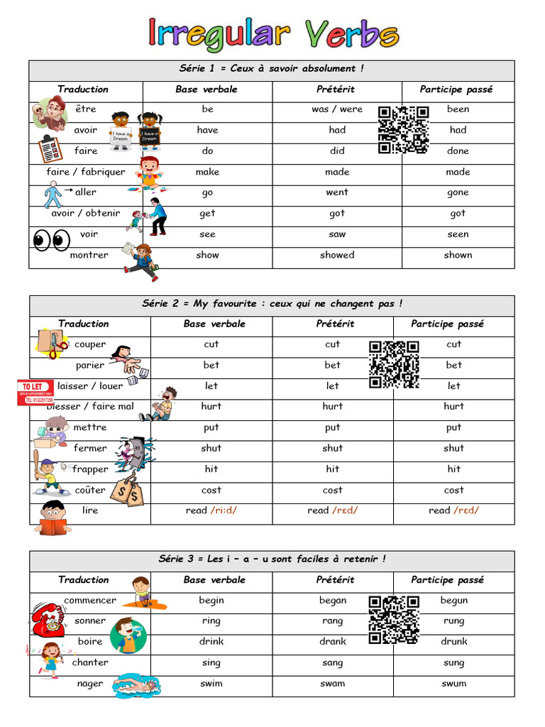 verbes irréguliers 4e 2024 | PDF