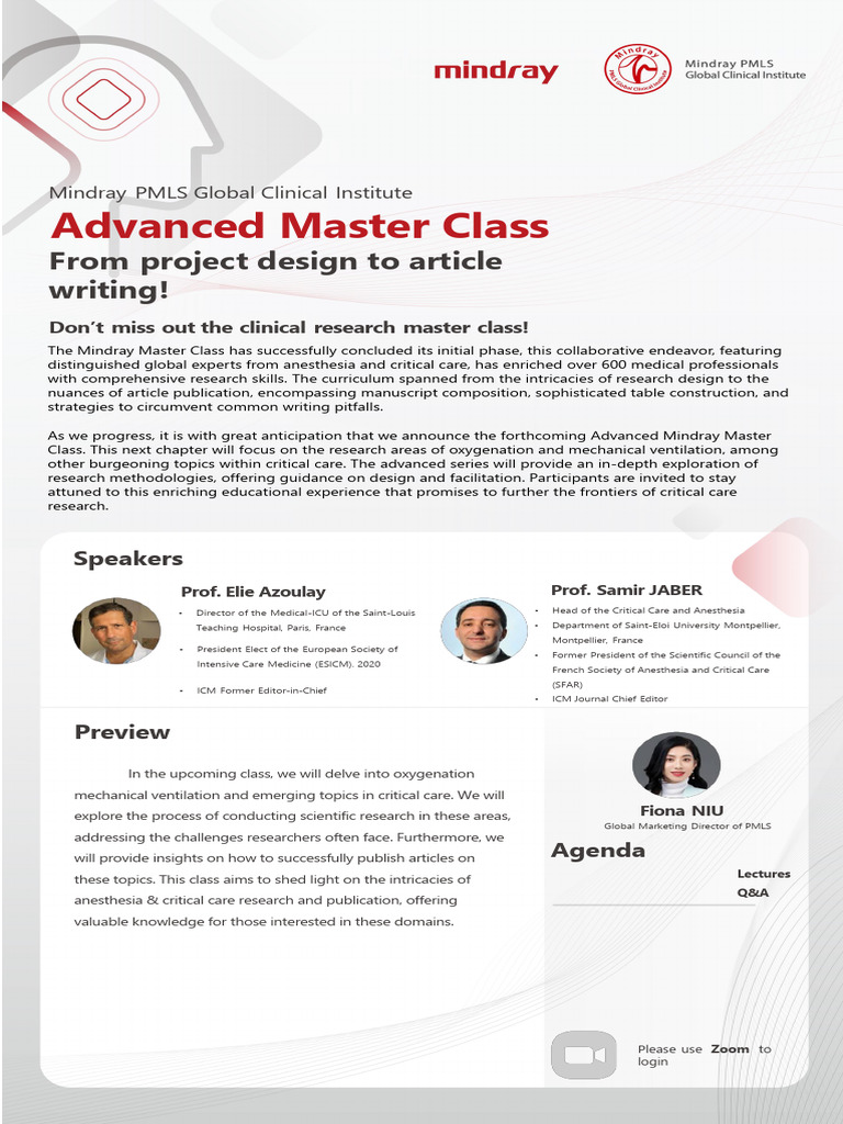 Mindray Advanced Master Class | PDF | Intensive Care Medicine | Health Care