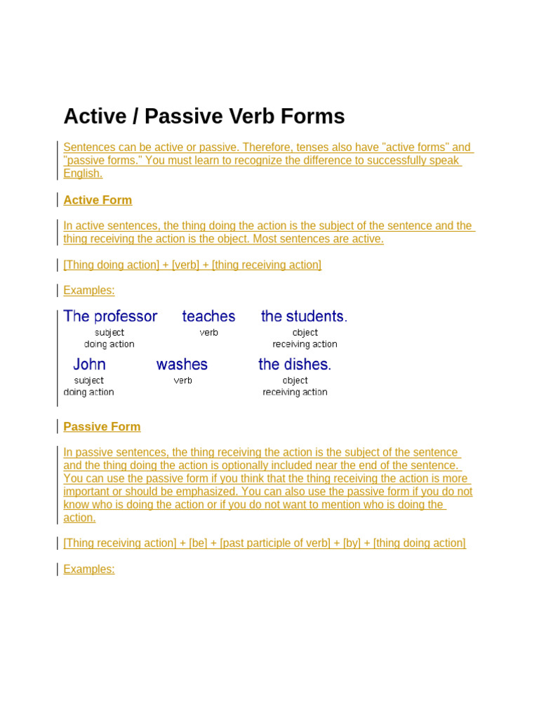Active, Passive voice | PDF