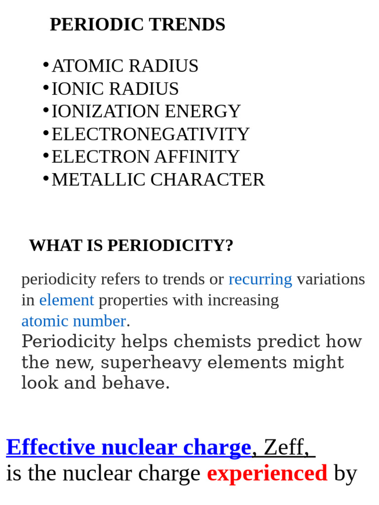 Periodic Trends | PDF