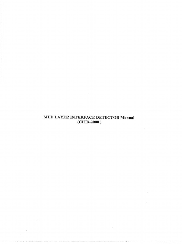 Mud Layer Interface Detector Manual (CITD-2000) | PDF