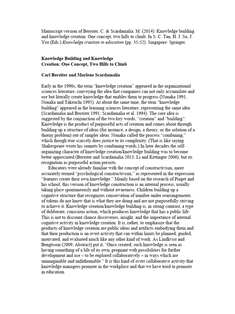 Knowledge Building | PDF