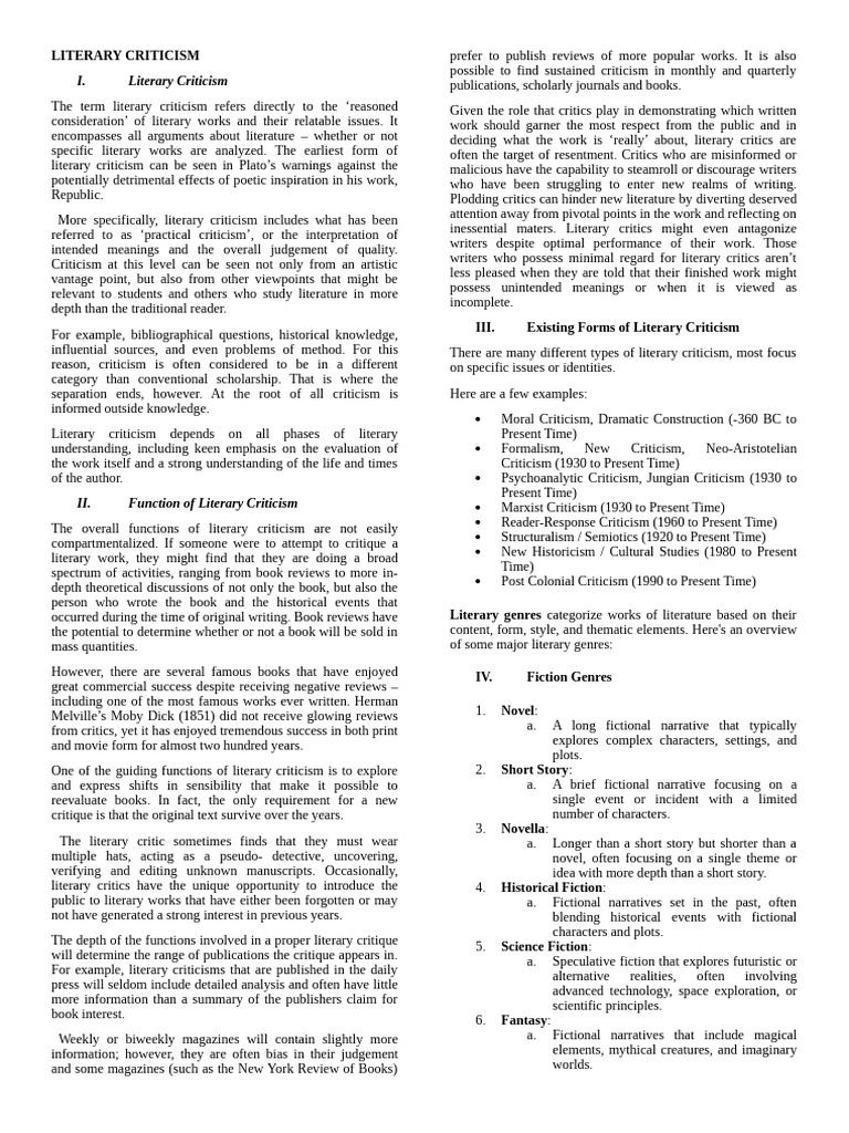 Literary Criticism | PDF