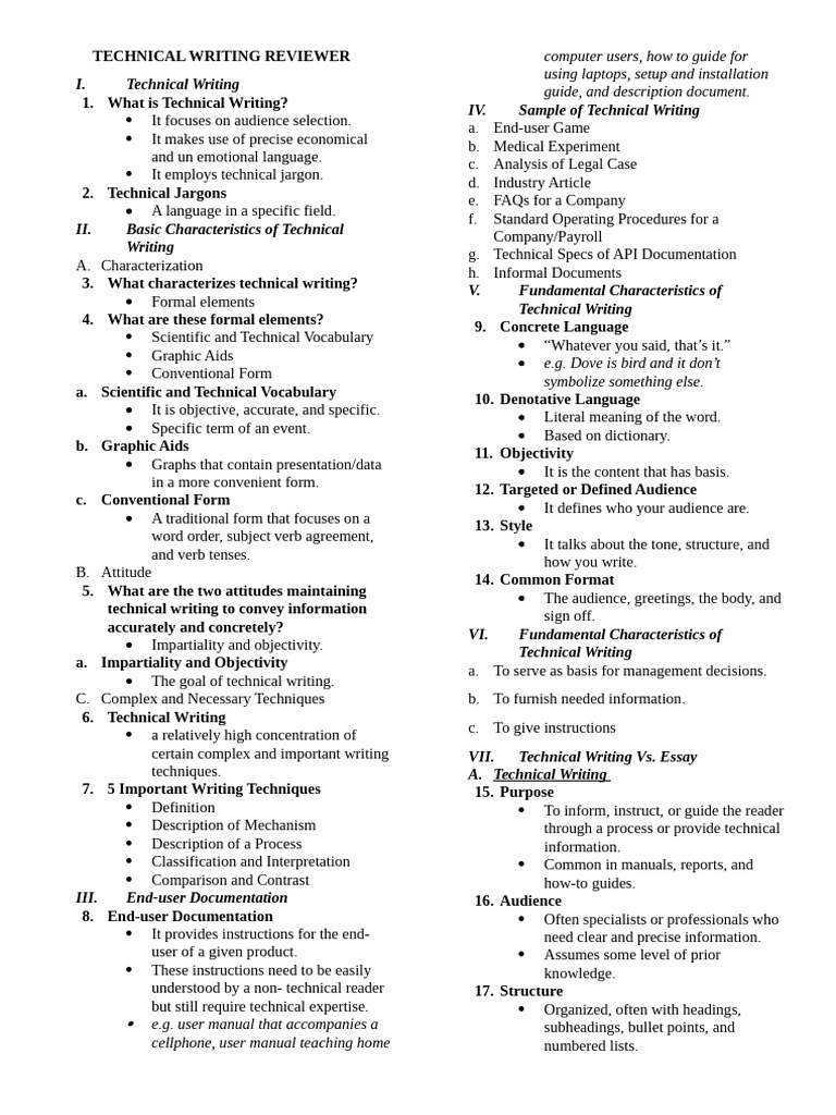 Technical Writing Reviewer | PDF