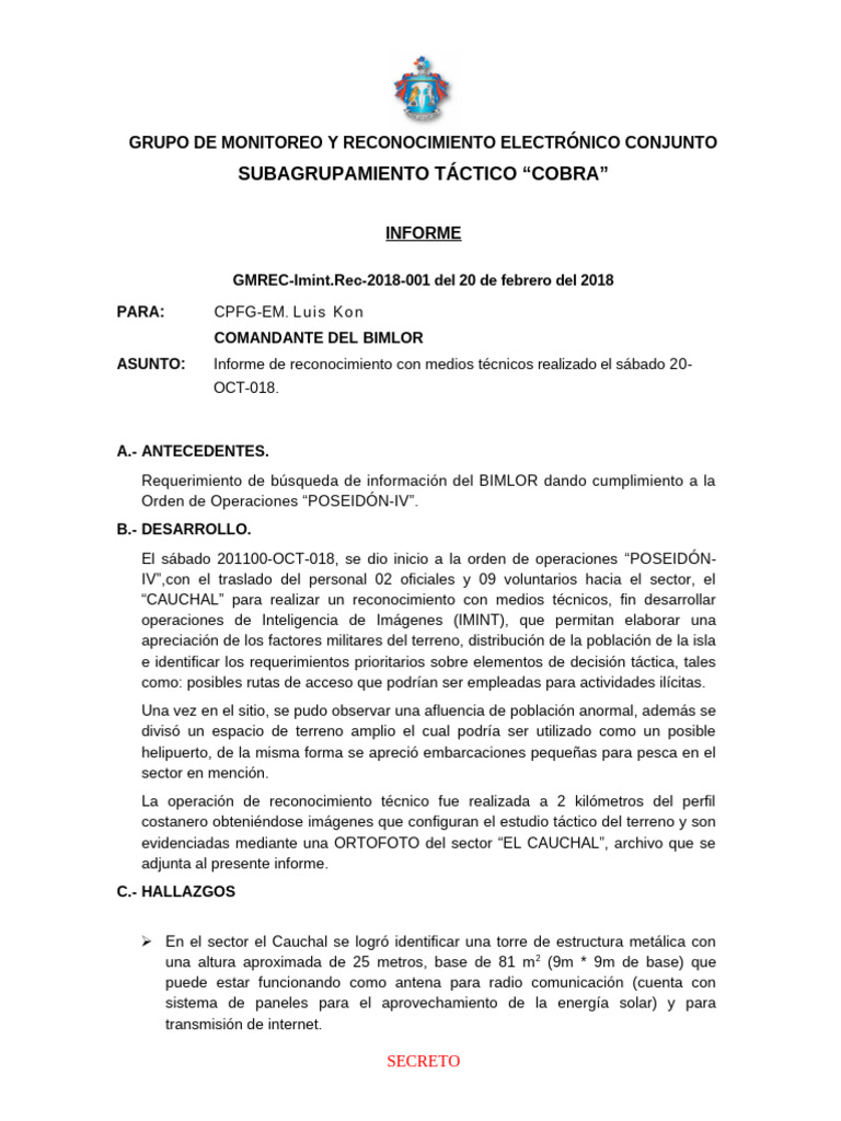 INF.N°001-20-OCT-018 INFORME CAUCHAL | PDF