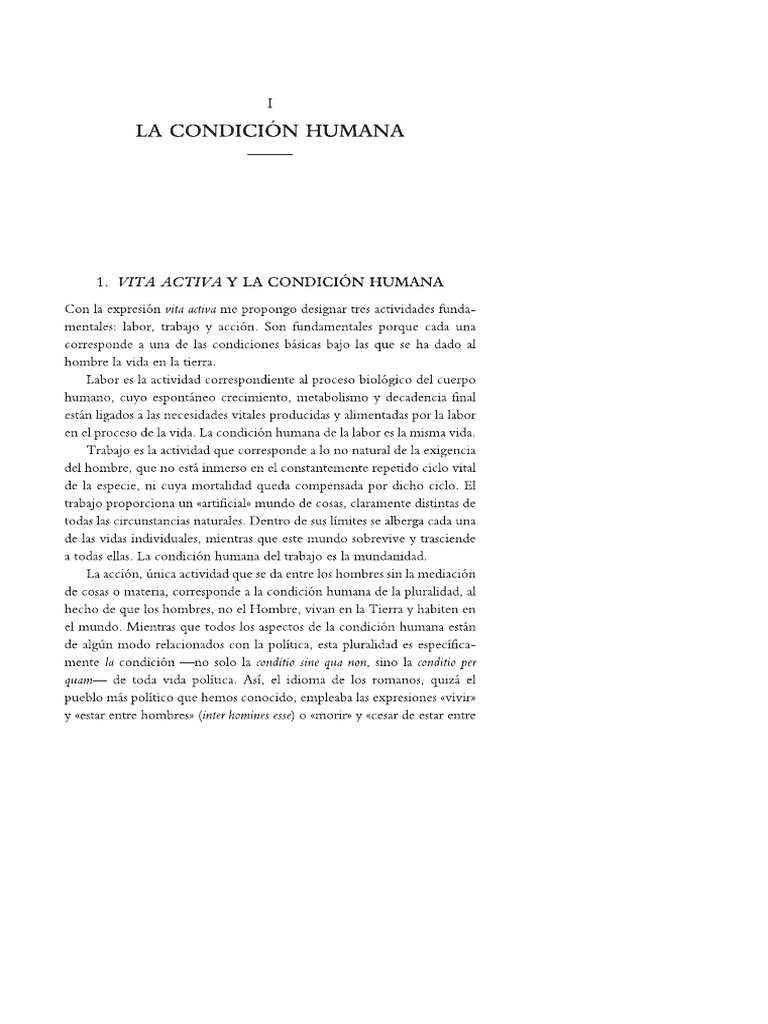 Capítulo1 La Condición Humana | PDF