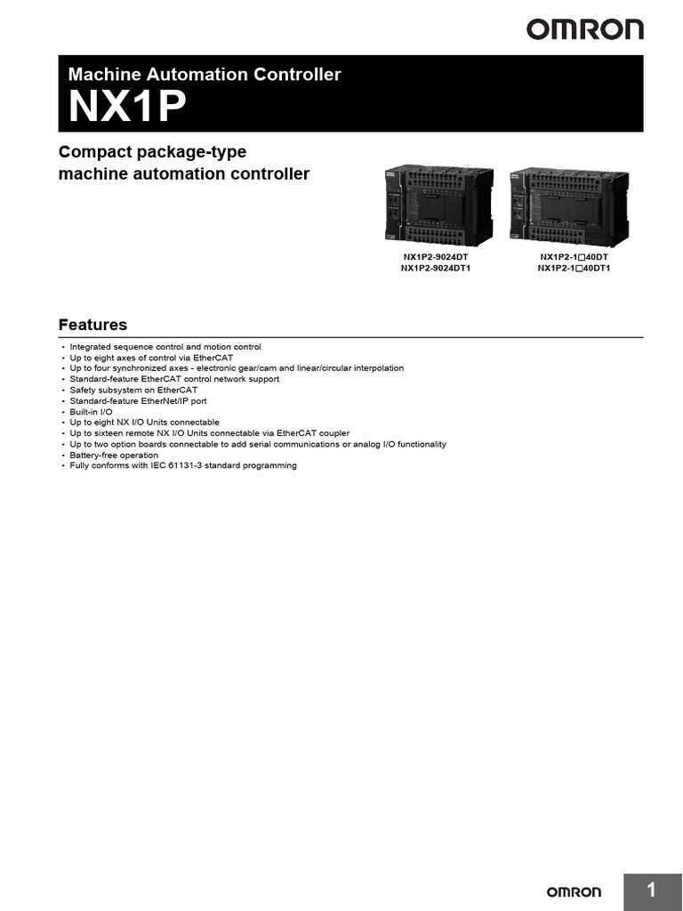 p116 nx1p Machine Automation Controller Datasheet en | PDF