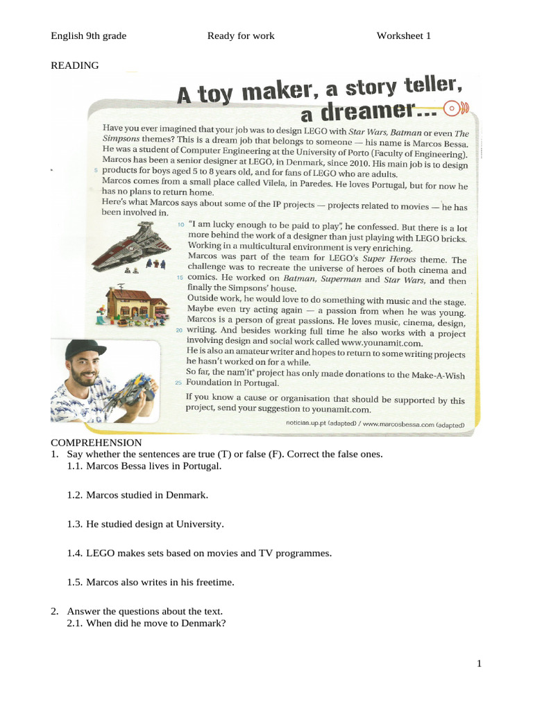 Ready For Work - Worksheet 1 | PDF | Linguistic Typology | Foreign ...