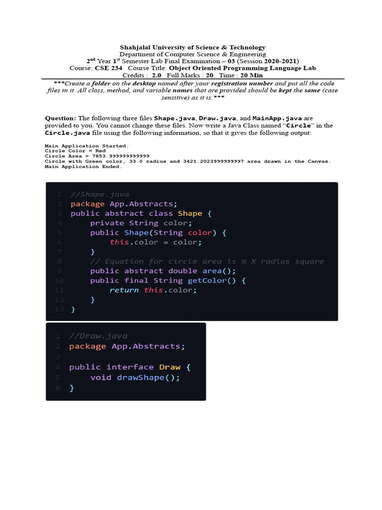 2020 Cse234 Labexam 03 A | PDF