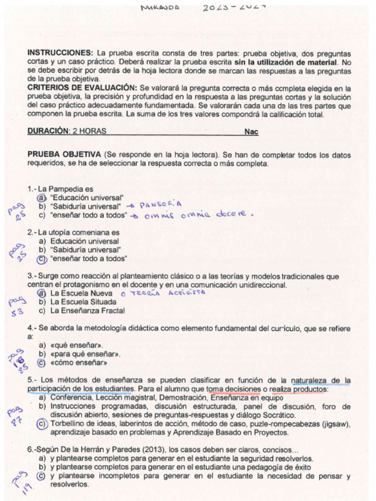 Exámenes Con Respuestas | PDF