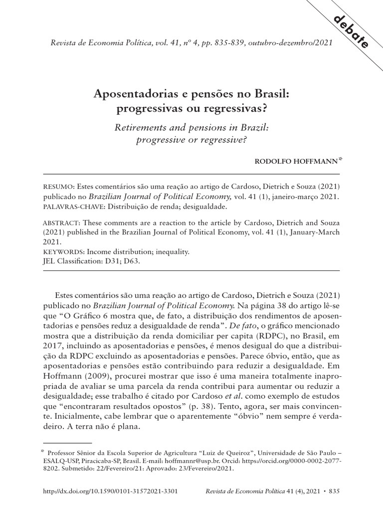 Aposentadorias e Pensoes No Brasil Progr | PDF