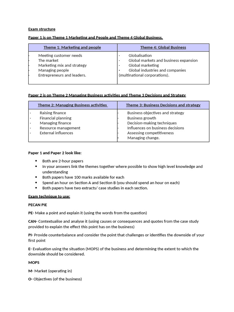 Paper Structures and Exam Techniques | PDF