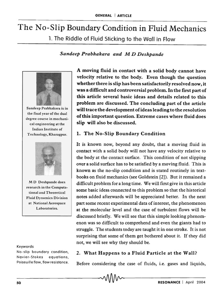 The No-Slip Boundary Condition in Fluid Mechanics | PDF | Stress (Mechanics) | Home & Garden
