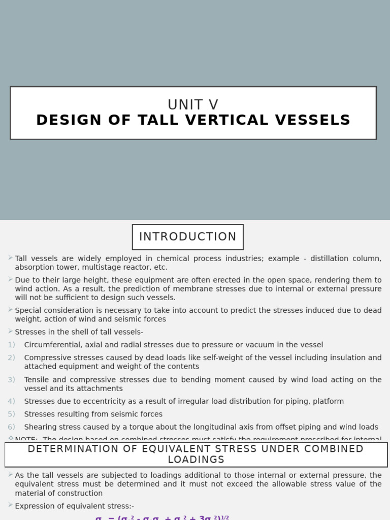 Tall Vessel Design | PDF