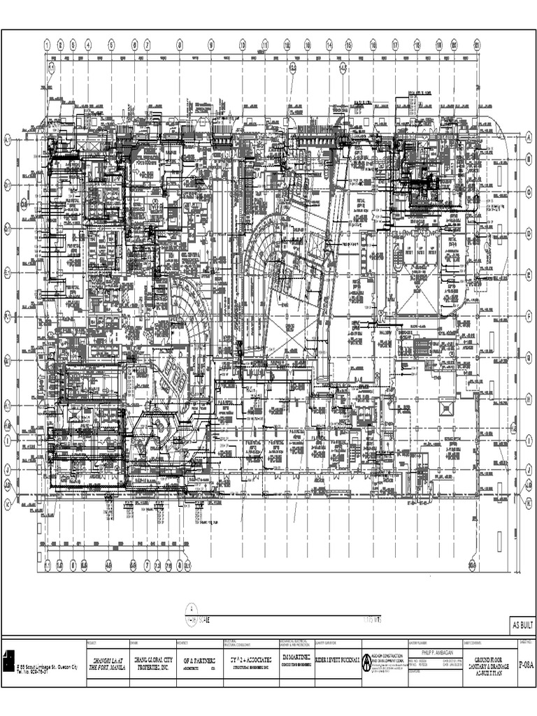 P-08 Ground Floor Sanitary Drainage As-Built Plan | PDF