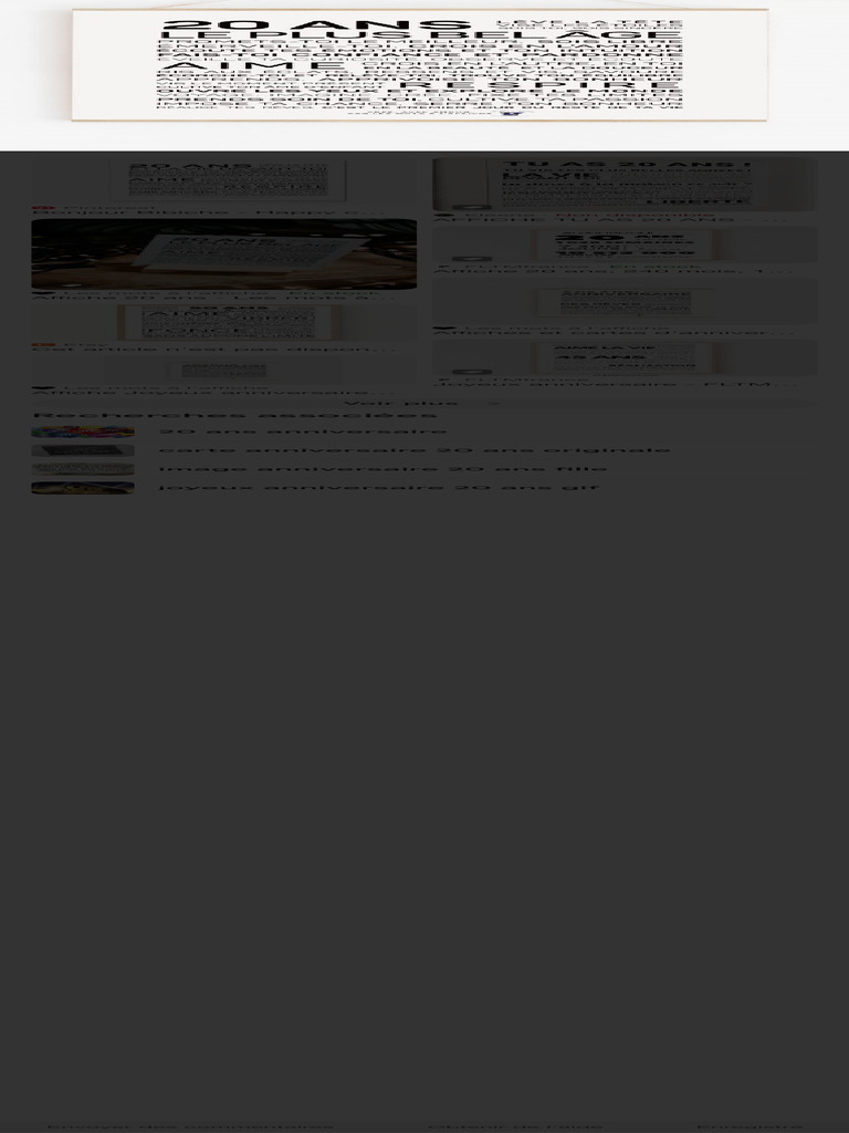 Message Carte Anniversaire 20 Ans Amour - Recherche Google | PDF