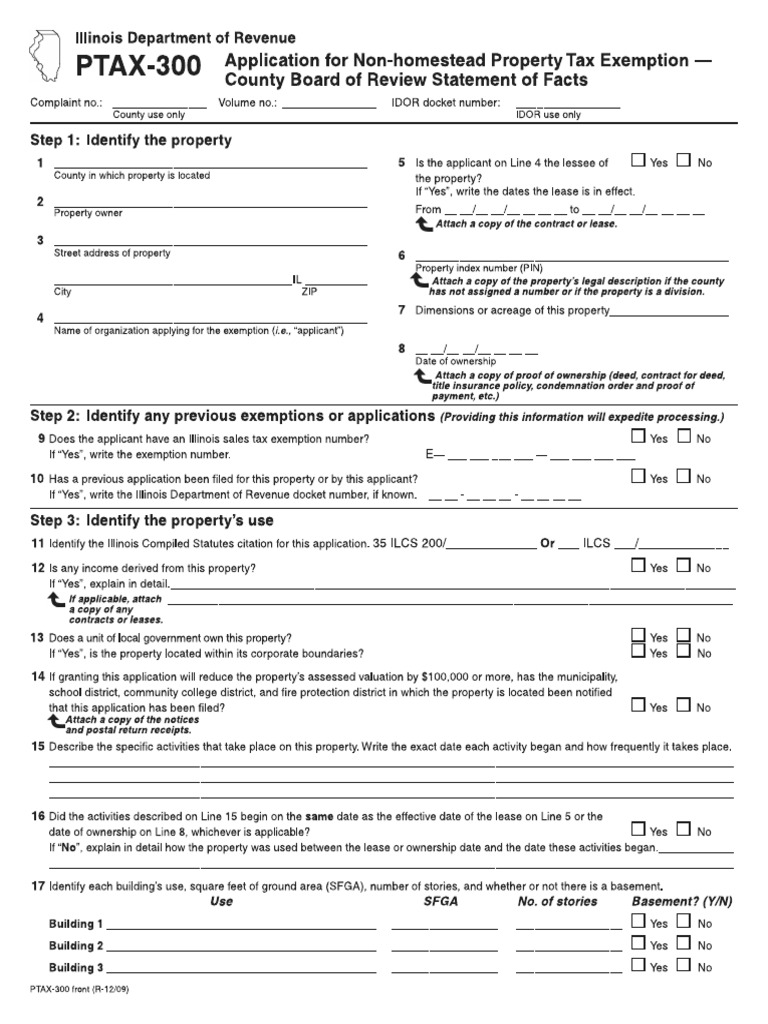 PTAX-300 Application For Tax Exemption PDF | PDF