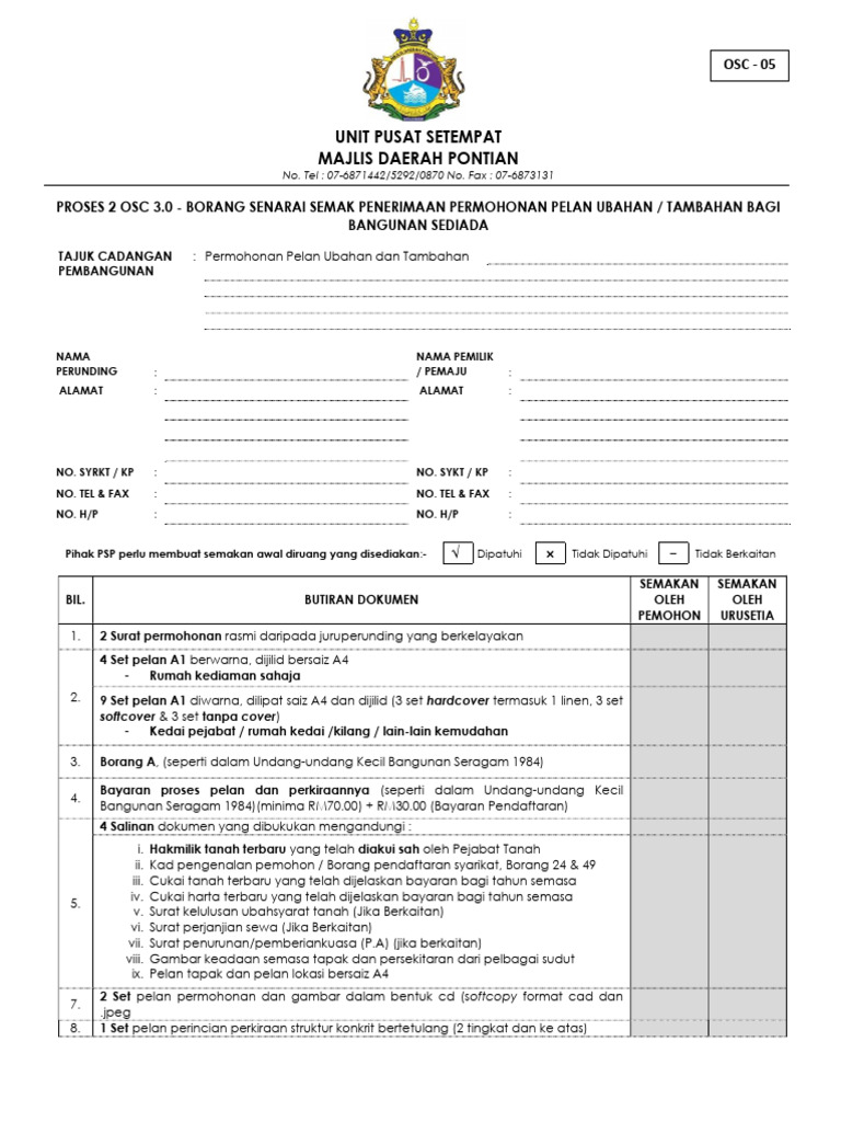 Osc 05 Borang Ut | PDF