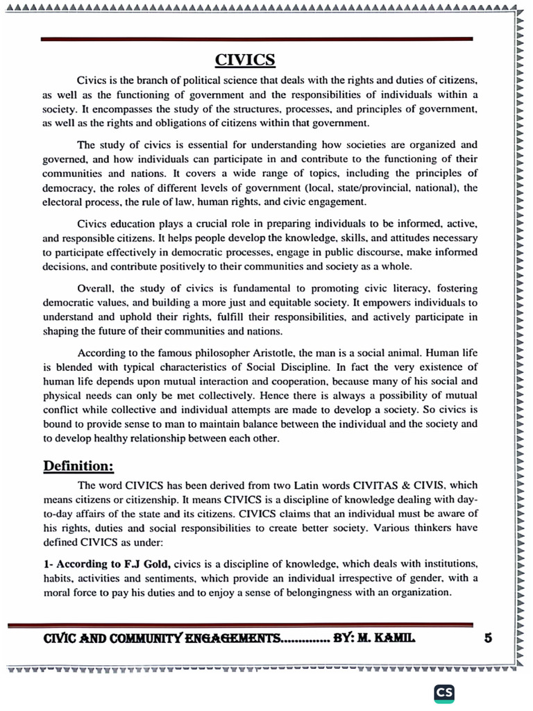 Civics and Community Engagement | PDF