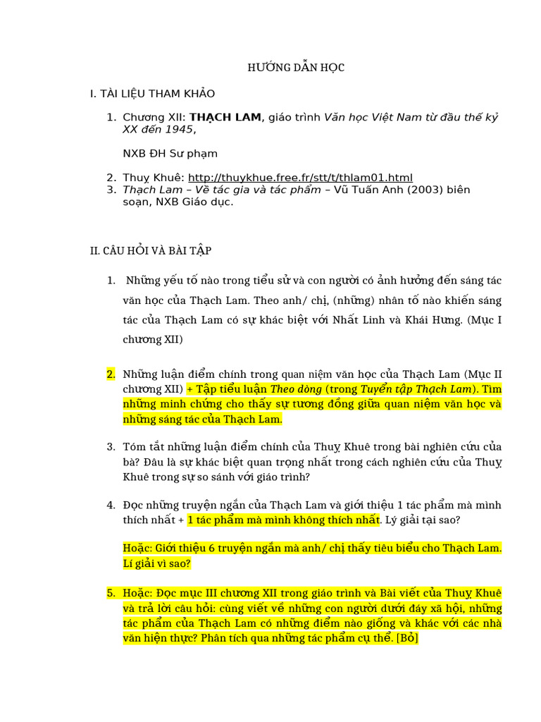 Thach Lam - HDH | PDF