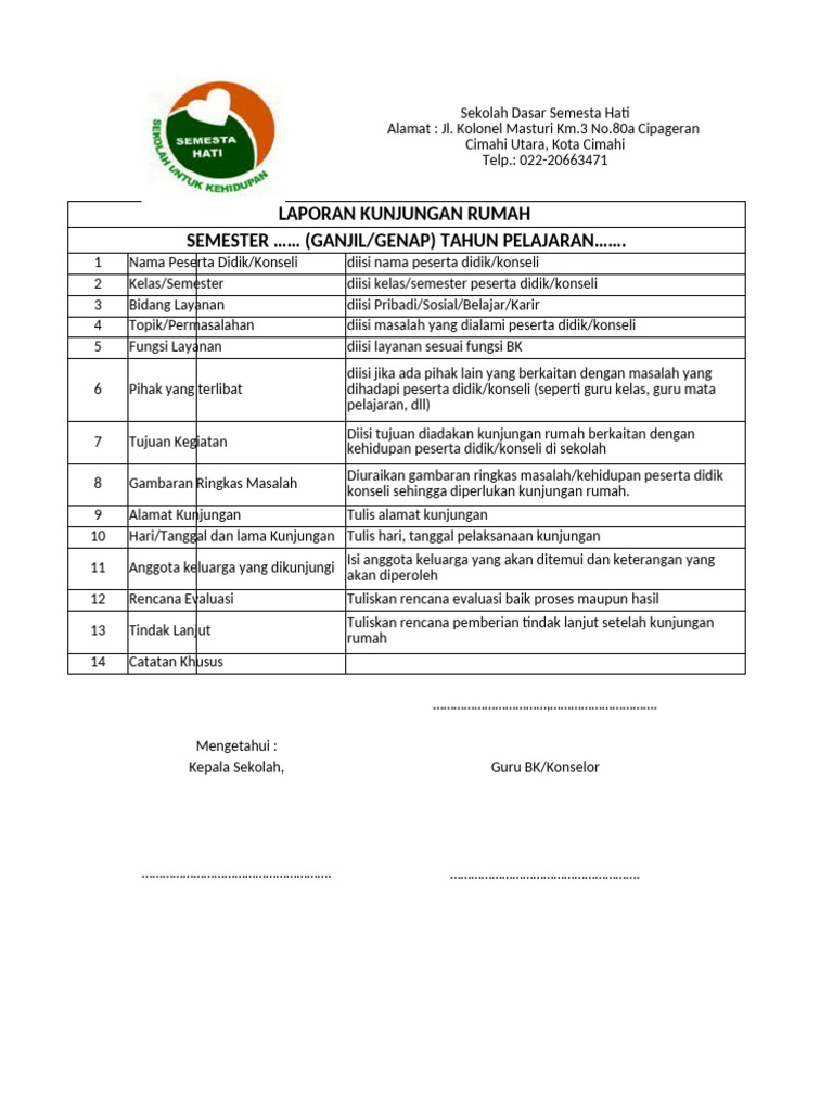 Form Home Visit | PDF