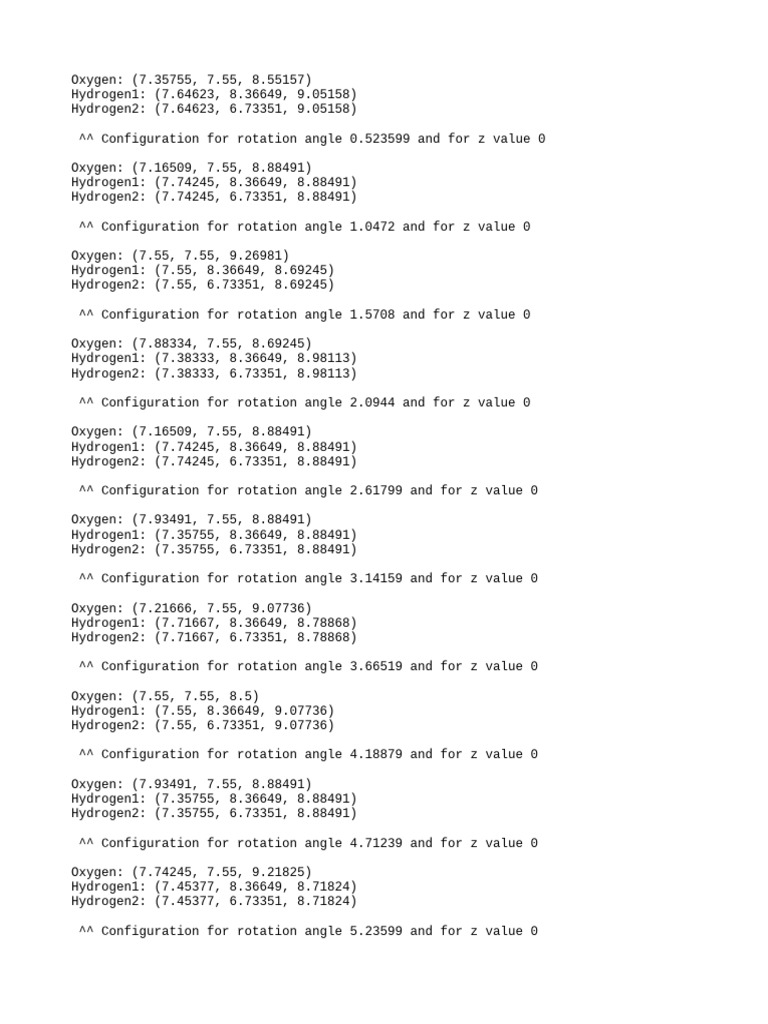 H2O Configurations | PDF