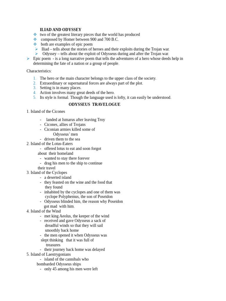 Iliad and Odyssey | PDF
