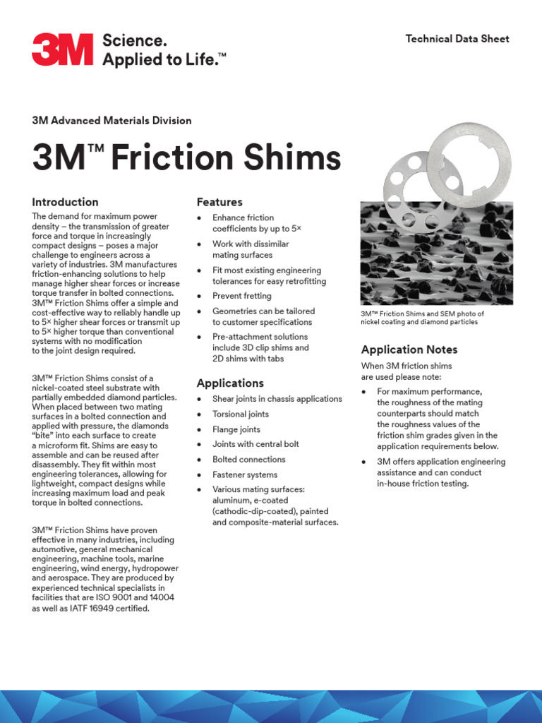 3M diamond friction shims DIAMOND | PDF