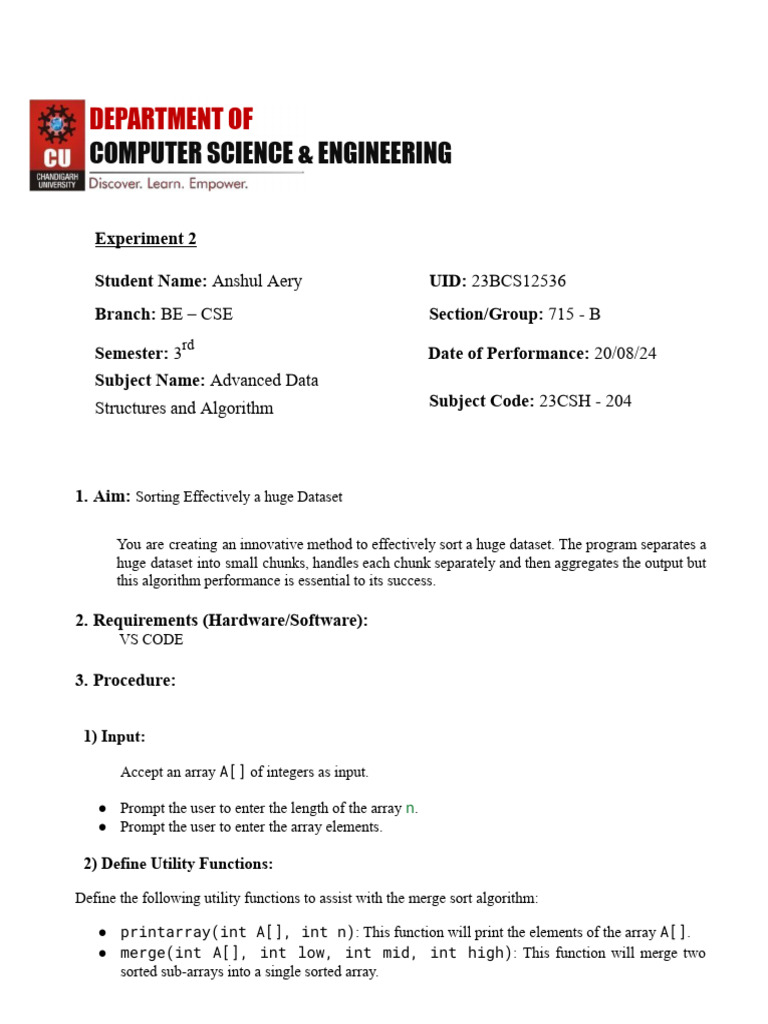 Anshul DSA Worksheet | PDF