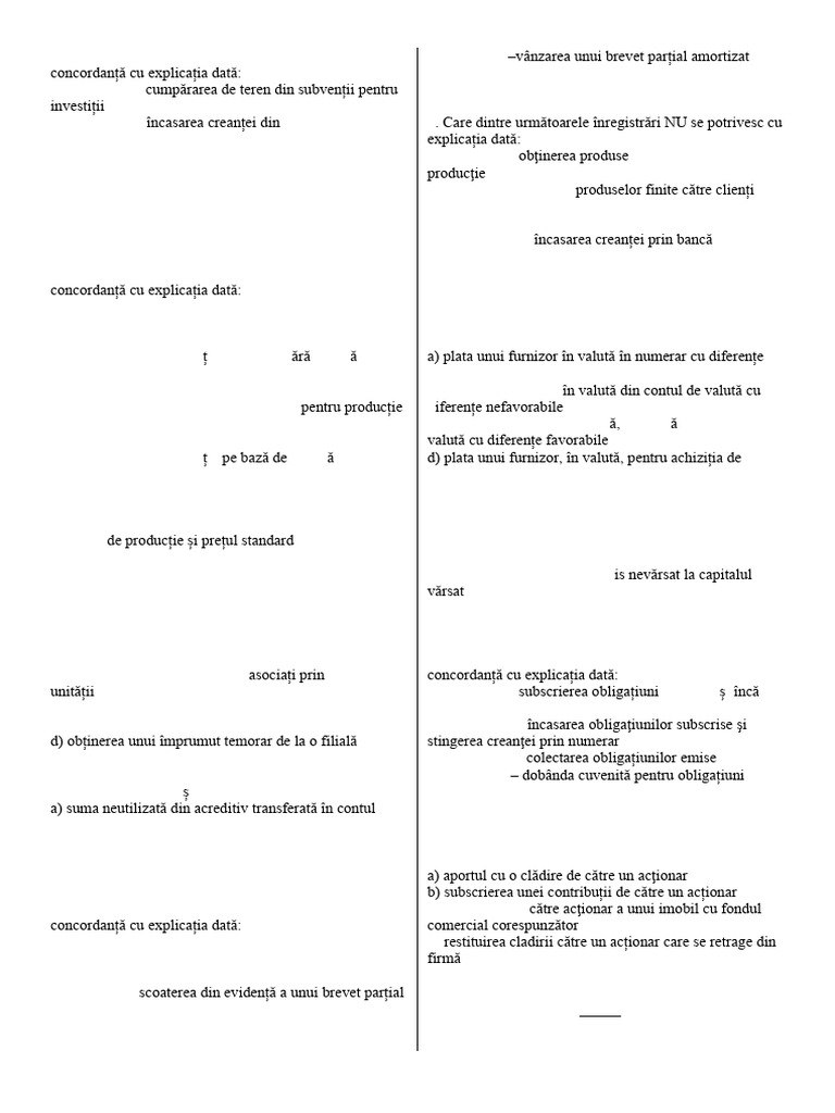 50 Grile Pentru Examen Contab Fin (1) | PDF