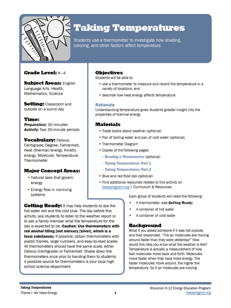 Taking Temperatures | PDF