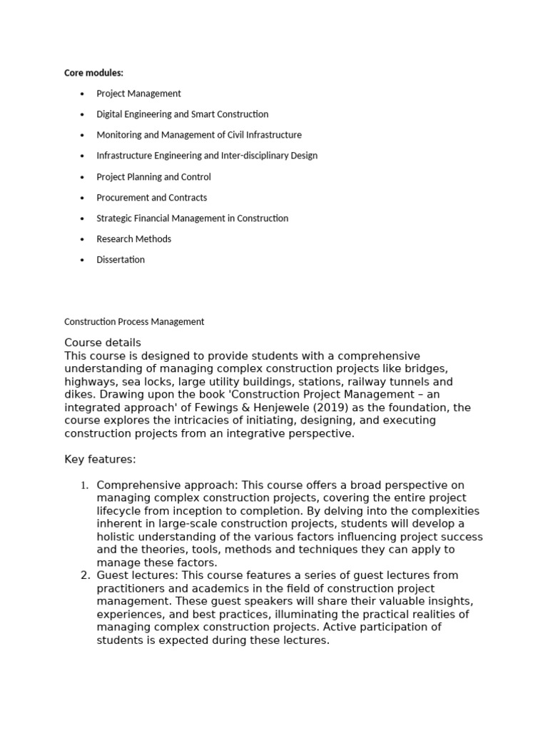 Comprehensive Construction Project Management | PDF | Policy ...