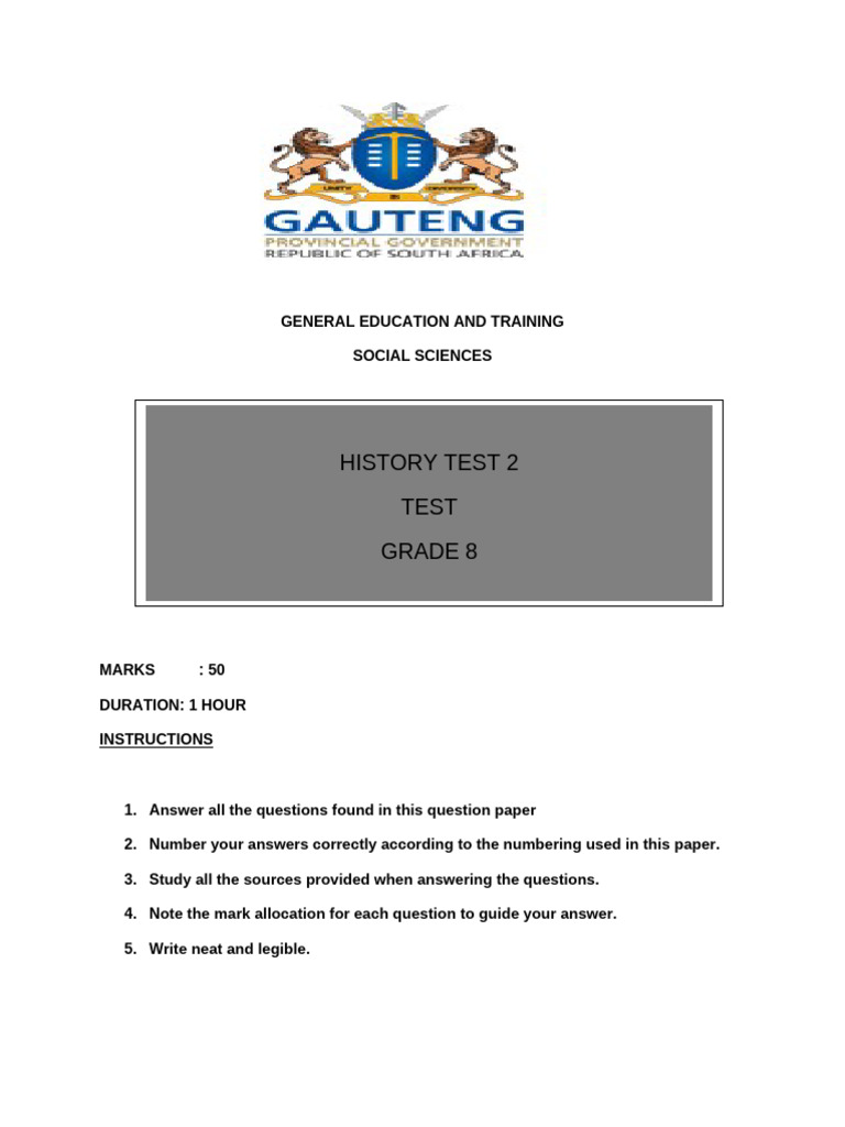 History SBA Grade 8 Exemplar 3 2 | PDF