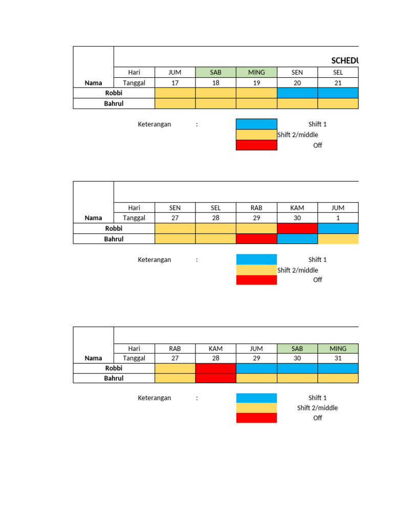 Schedule IT & ME Januari 2024 | PDF