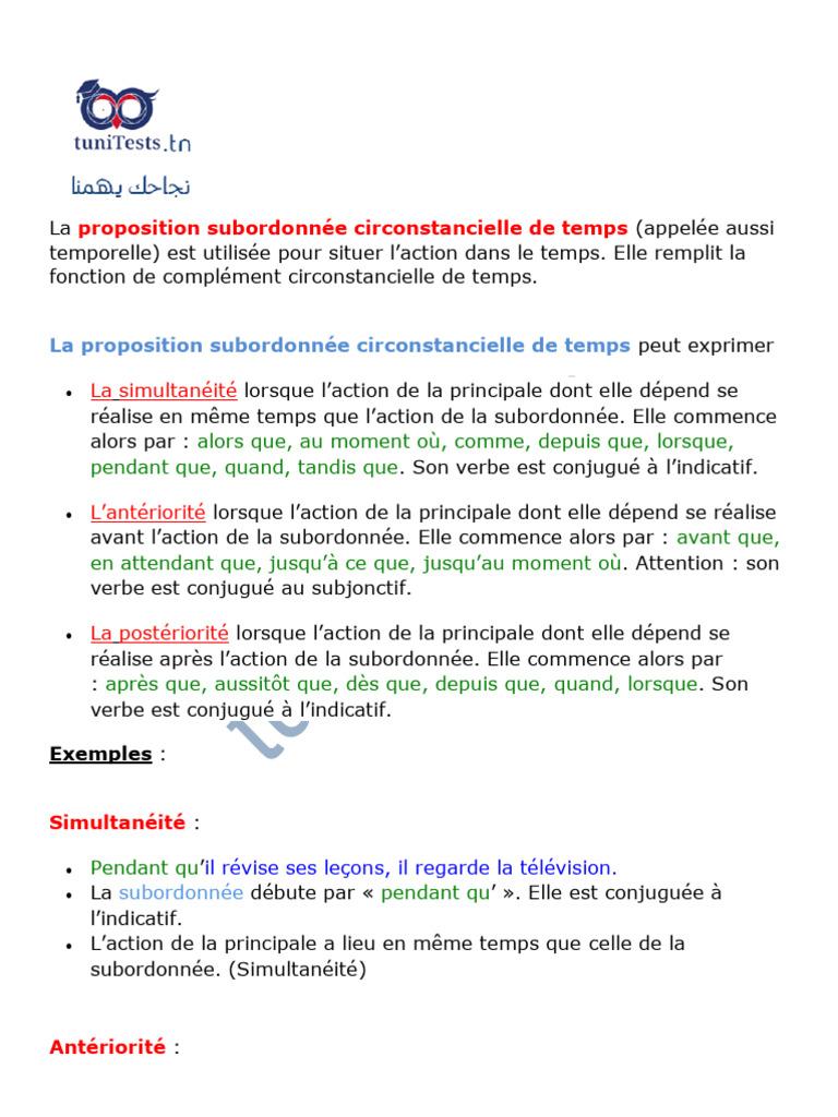 Cours - 8eme - Annee - de - Base-Français-Le Complément Circonstanciel ...