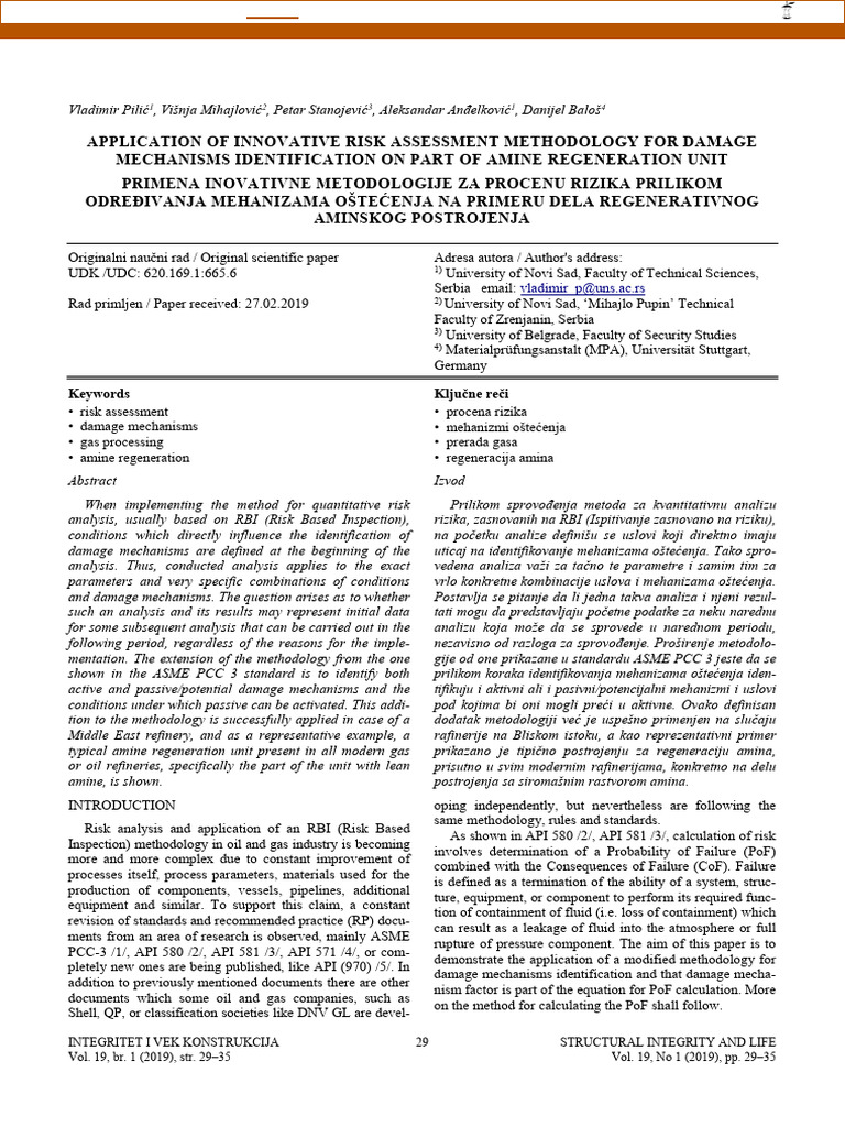 Određivanja Mehanizama Oštećenja Na Prim: Keywords Klju Ne Re I | PDF