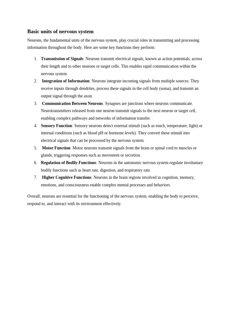 Basic units of nervous system4 | PDF