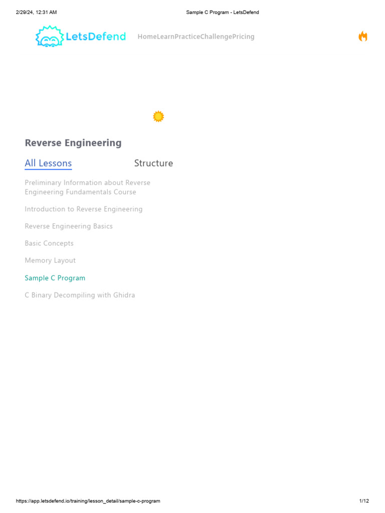 Sample C Program - LetsDefend | PDF