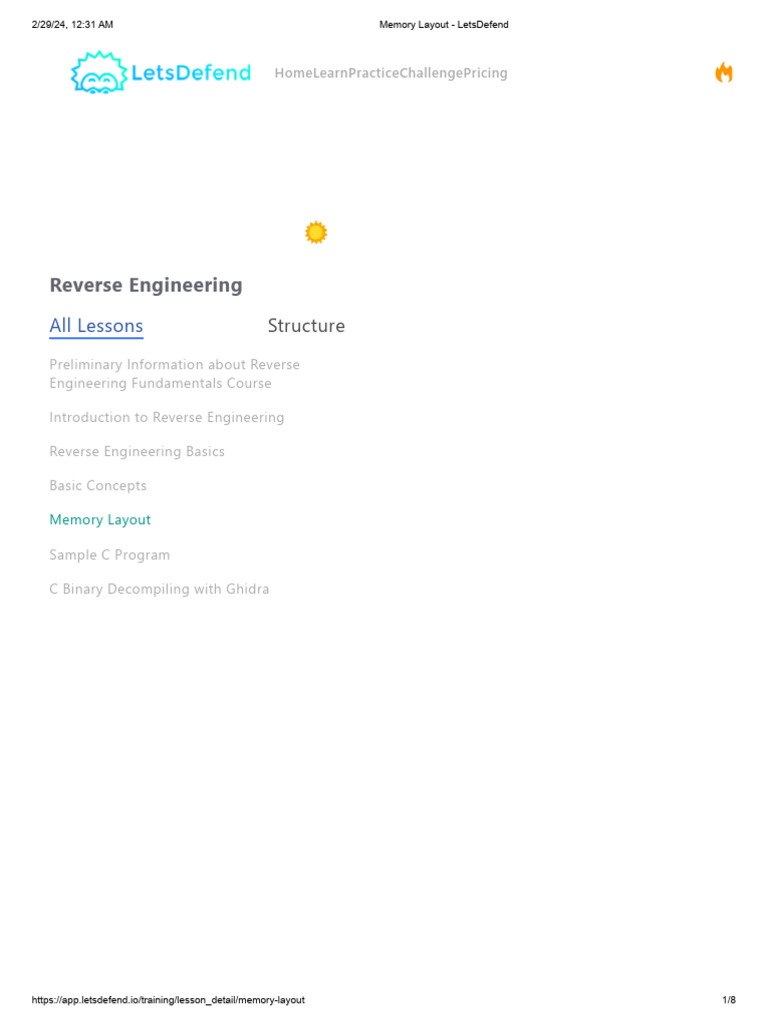 Memory Layout - LetsDefend | PDF