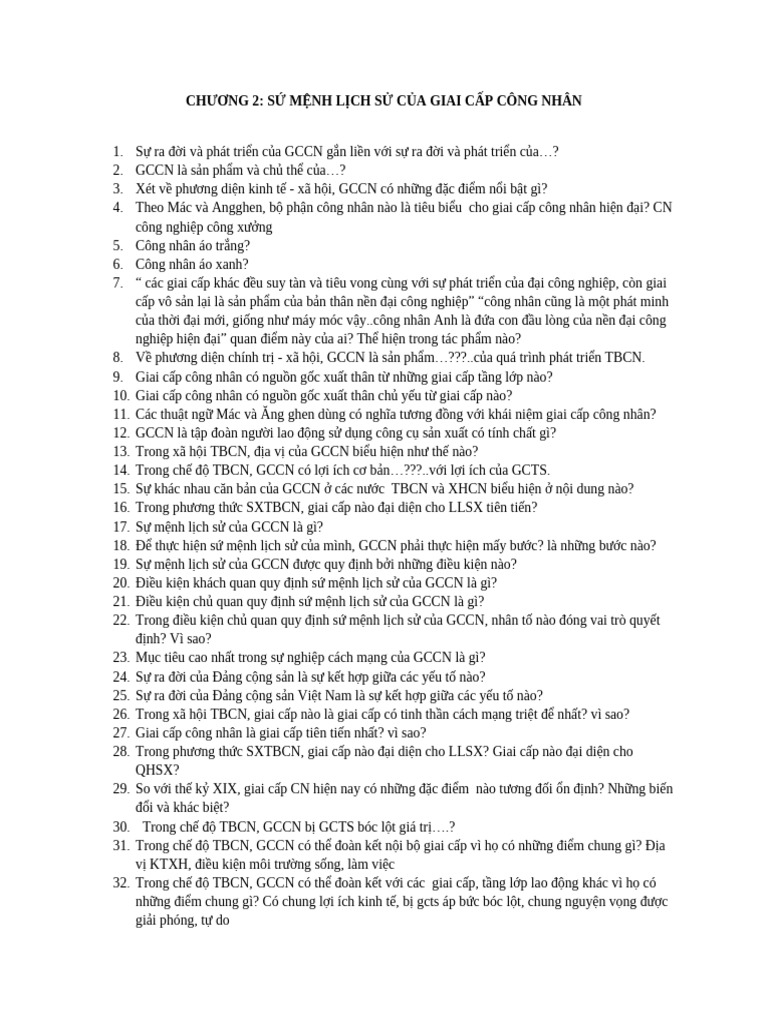 ôn tập CNXHKH TĐT - c2 | PDF