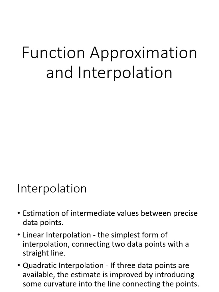 5 Function Approximation and Interpolation | PDF